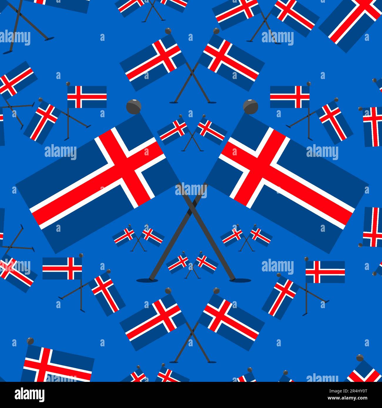 Vector Illustration of Pattern Iceland Flags and Blue Colors Background ...