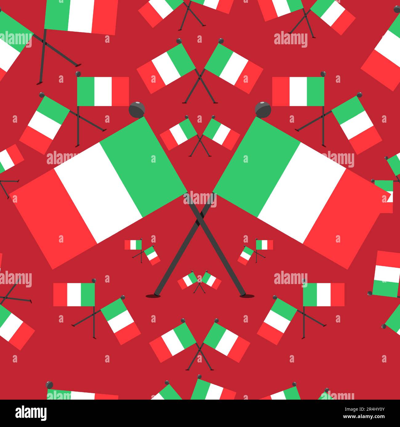 Vector Illustration of Pattern Italy Flags and Red Colors Background ...