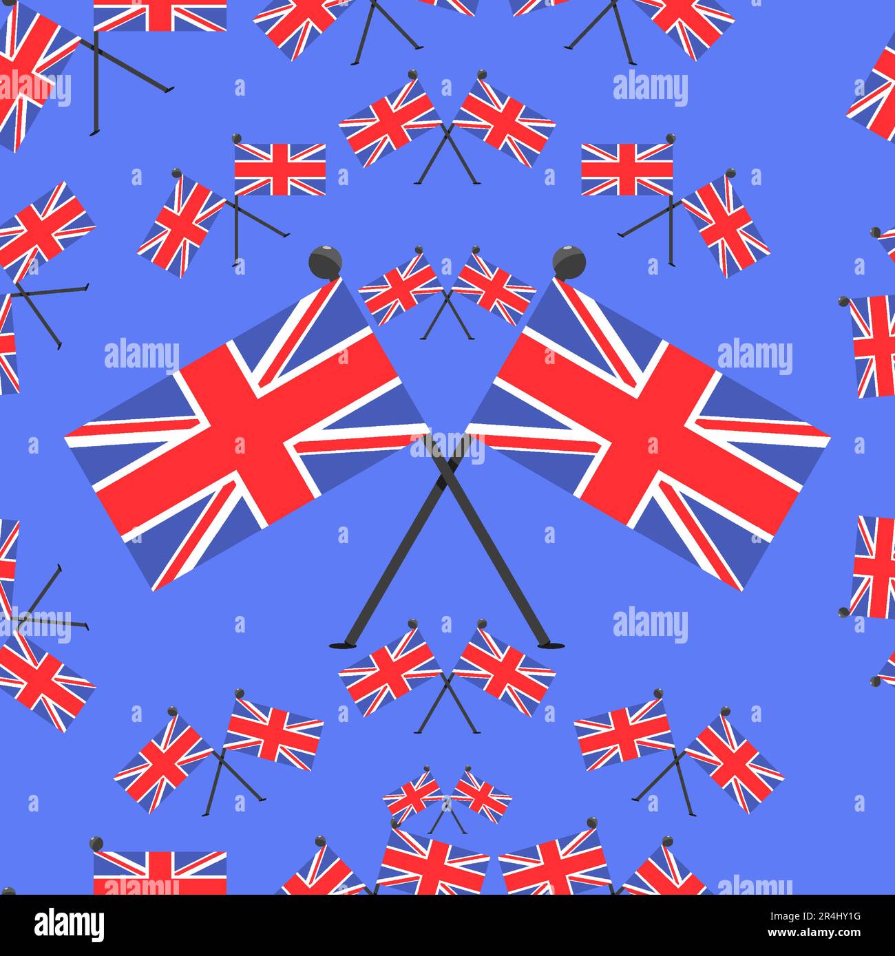 Vector Illustration of United Kingdom Pattern Flags and Blue Colors ...