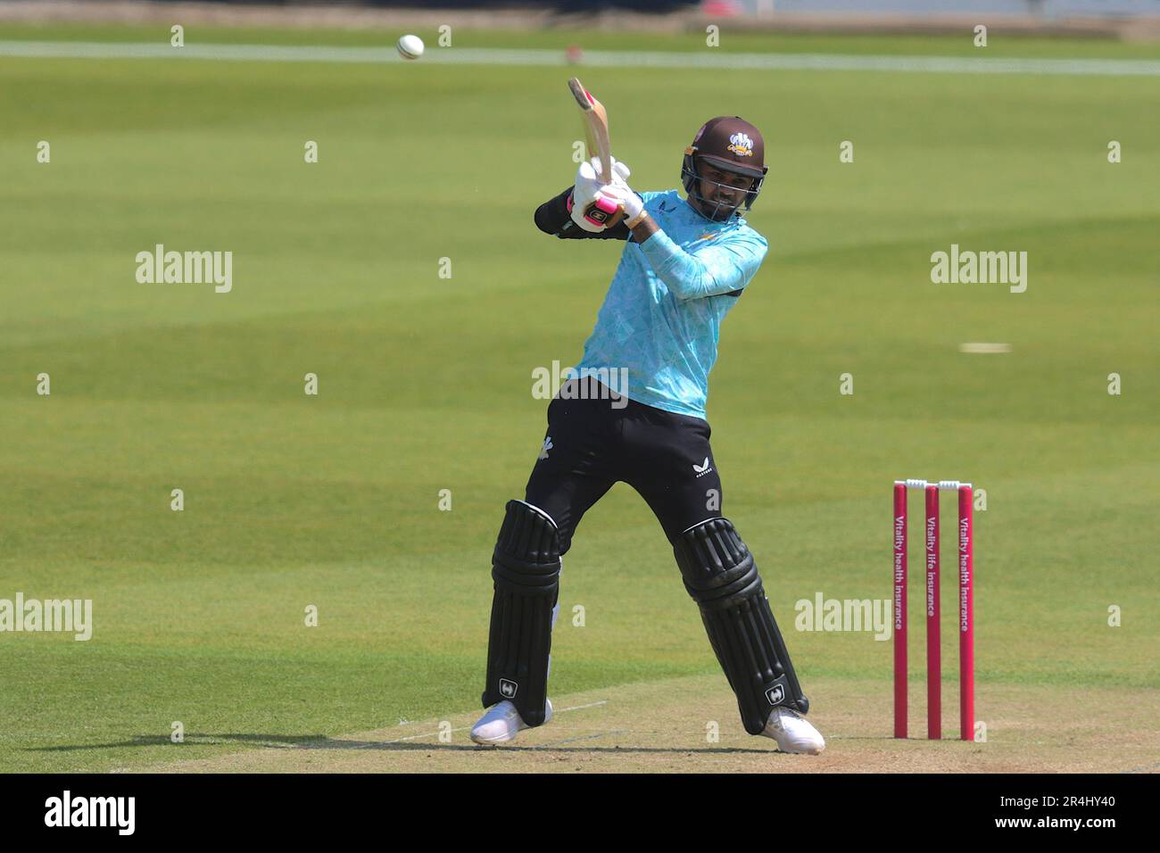 London, UK. 28th May, 2023. Surrey's Sunil Narine batting as Surrey ...