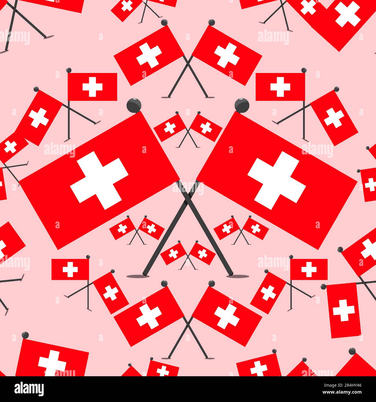 Vector Illustration of Pattern Swiss Flags and Pink Colors Background ...