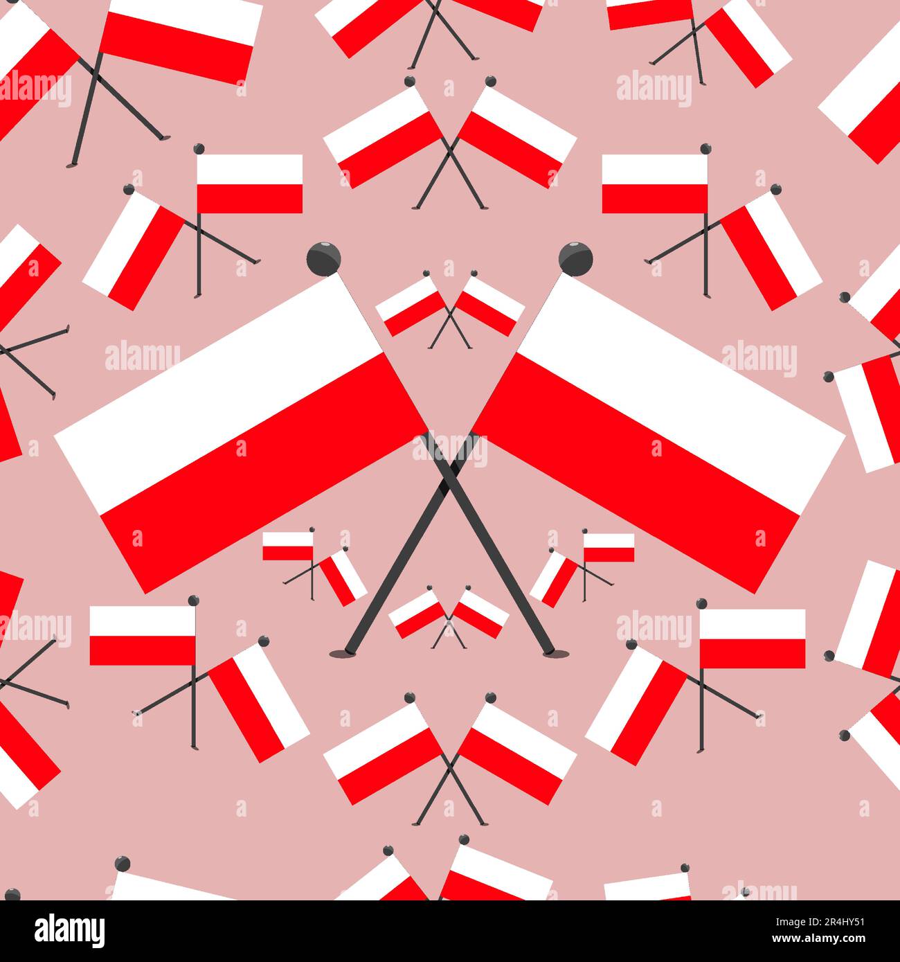 Vector Illustration of Pattern Poland Flags and Pink Colors Background ...