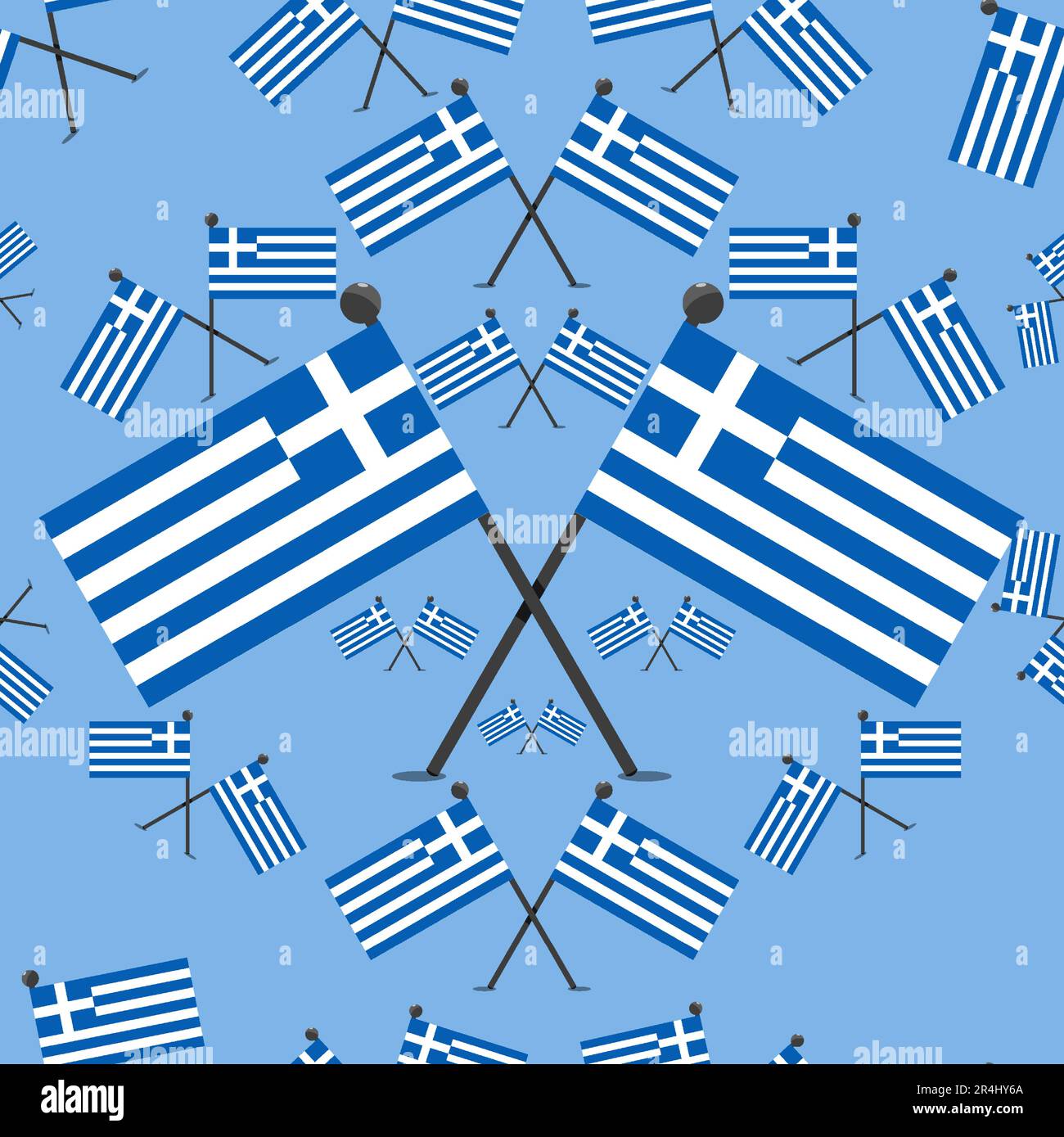 Vector Illustration of Pattern Ireland Flags and Blue Colors Background ...