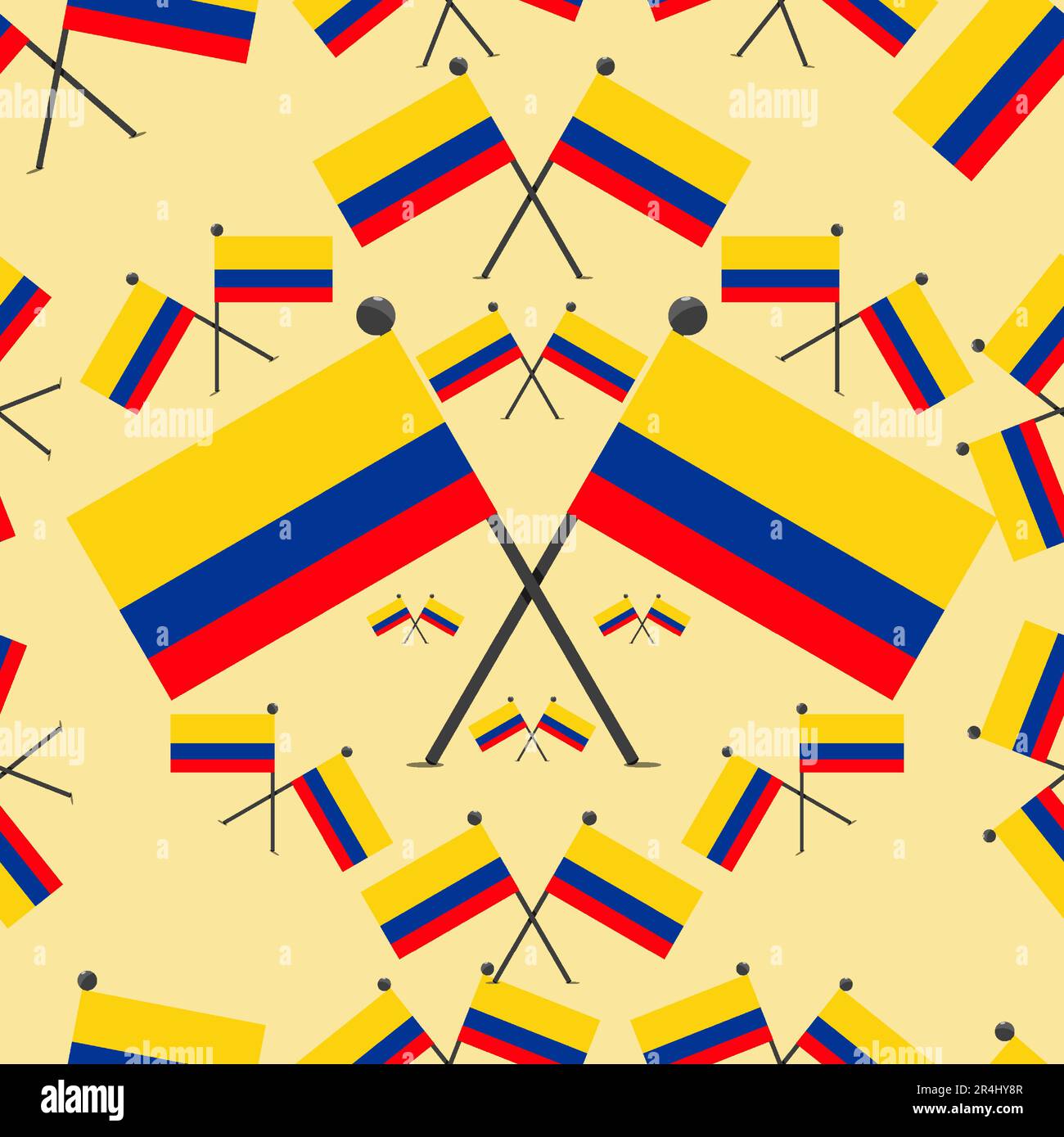 Vector Illustration of Colombia Pattern Flags and Yellow Colors ...