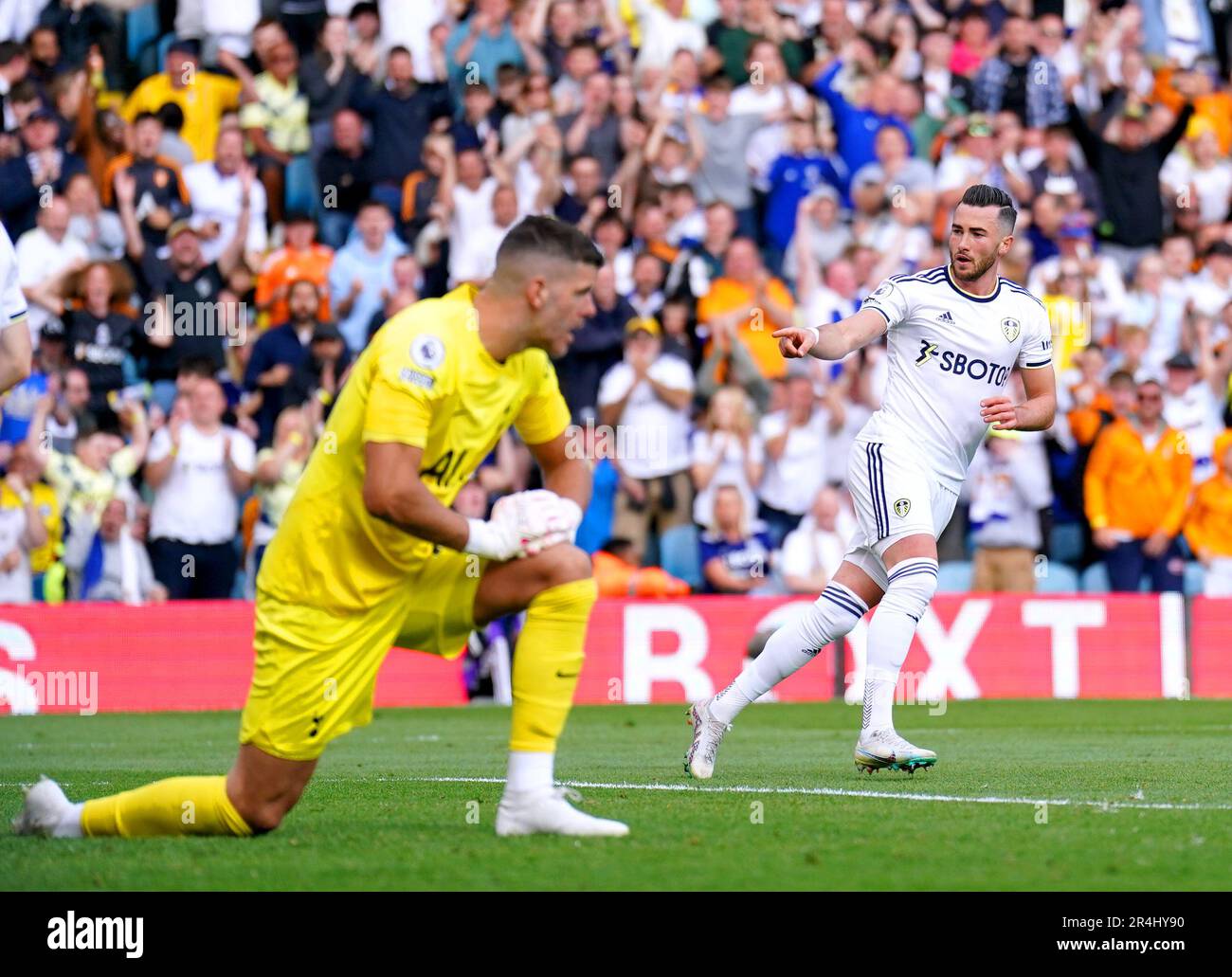 Leeds United's Jack Harrison celebrates scoring their side's first goal ...