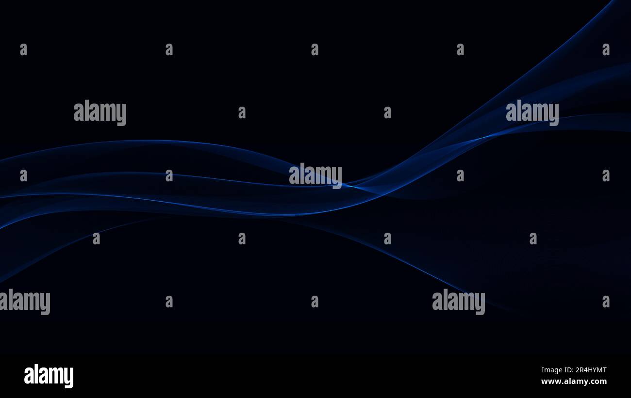 Premium neon dark background with exquisite blue abstract smoky wave ...