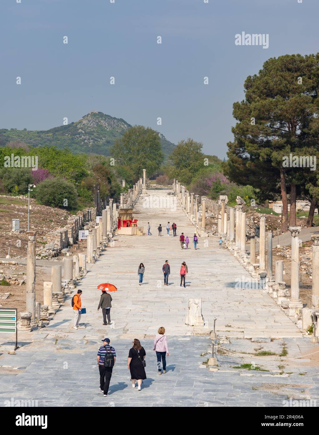 A picture of the Harbor Street at the Ephesus Ancient City with some ...