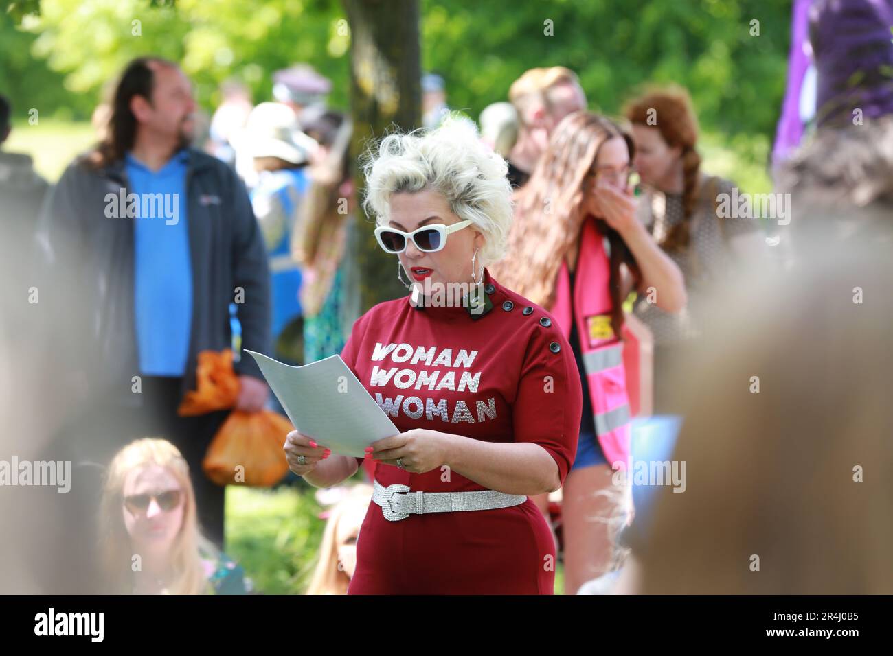 London, UK. 28 May 2023. Kellie-Jay Keen-Minshull, also known as Posie ...