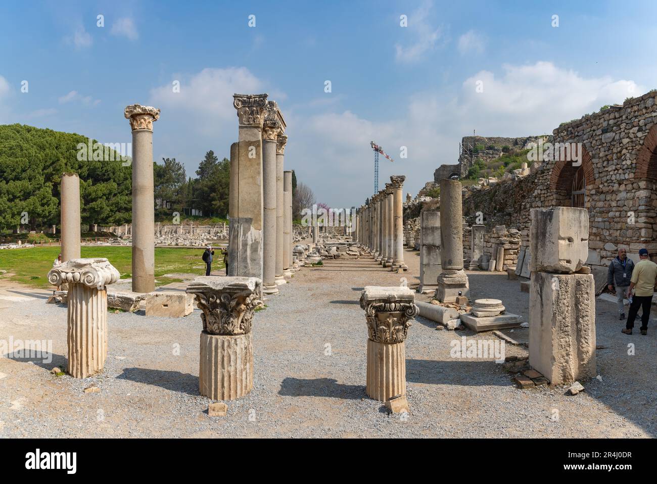 A picture of the Commercial Agora at the Ephesus Ancient City Stock ...