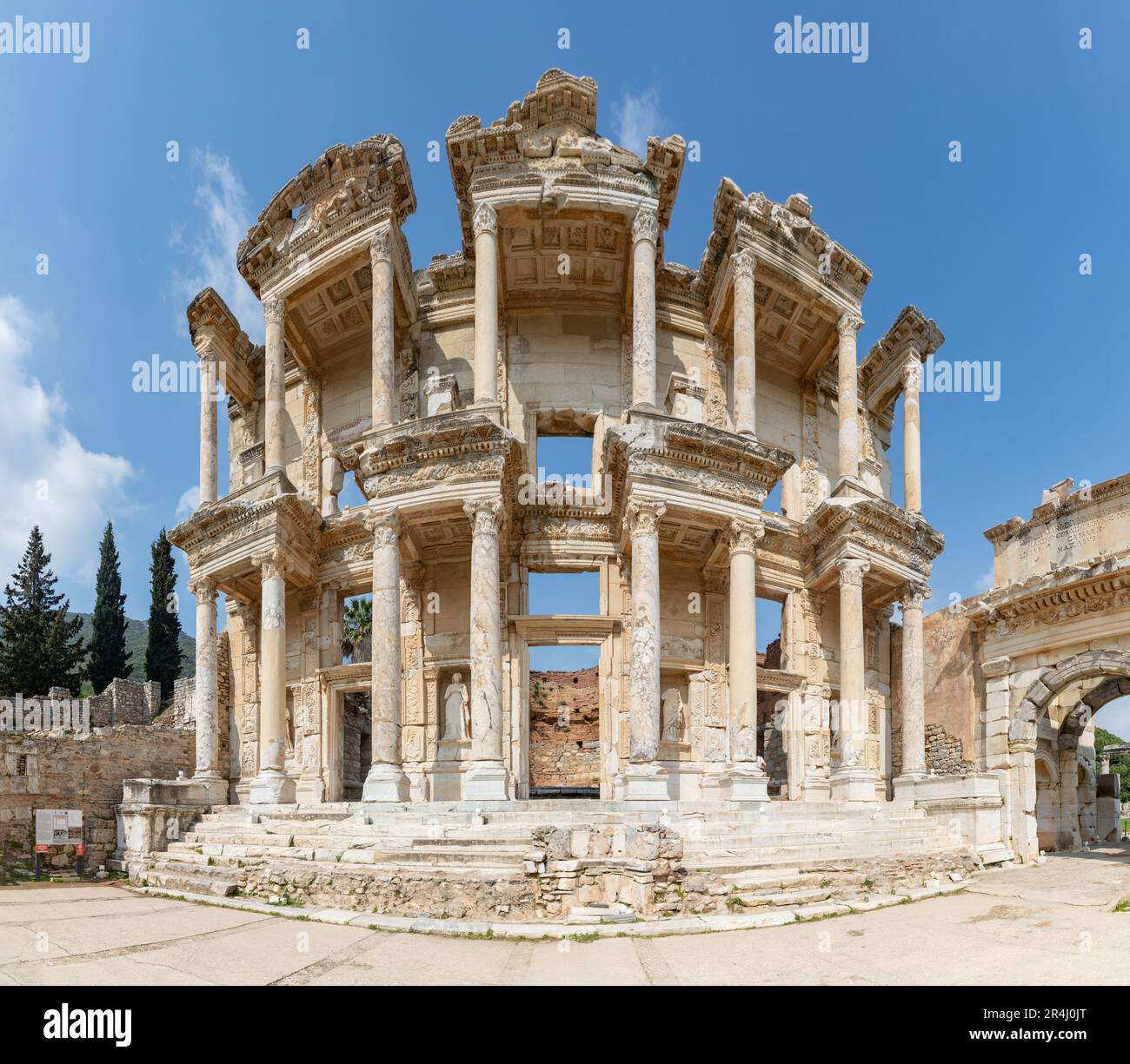 A picture of the Library of Celsus at the Ephesus Ancient City Stock ...