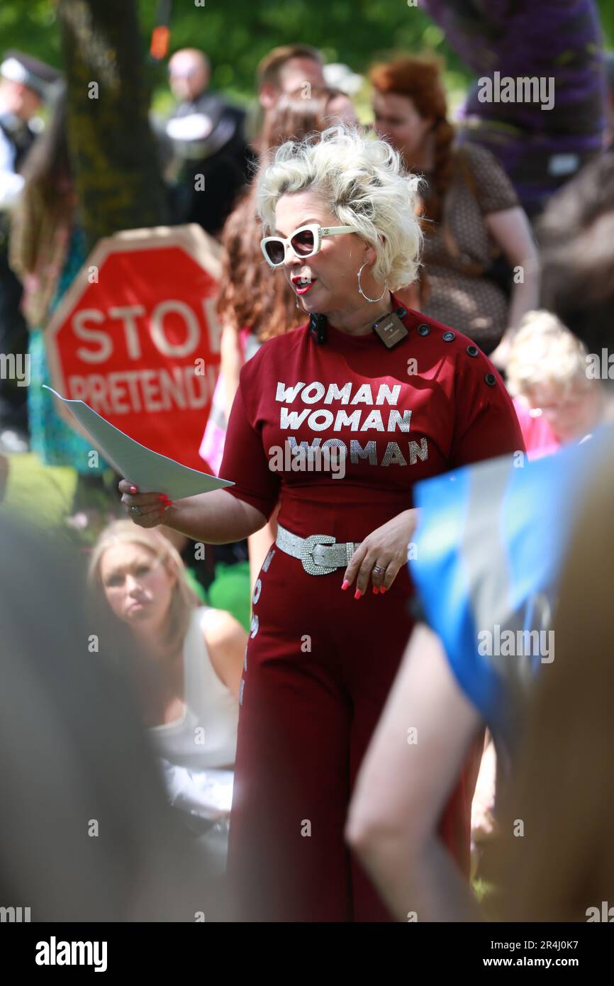 London, UK. 28 May 2023. Kellie-Jay Keen-Minshull, also known as Posie ...