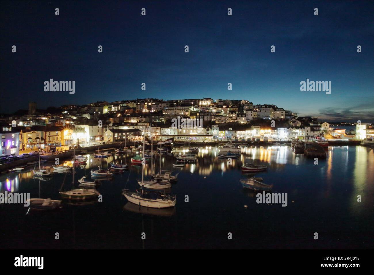 Brixham at Nightfall Stock Photo - Alamy