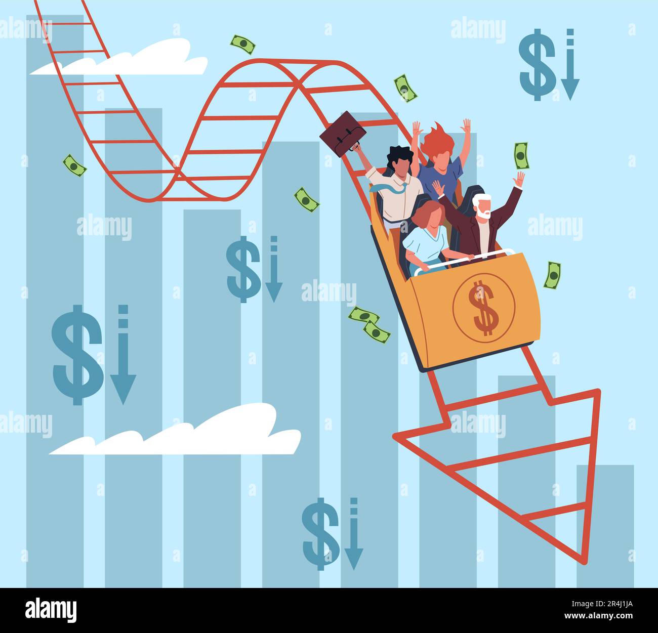 Cartoon money failure hi-res stock photography and images - Alamy