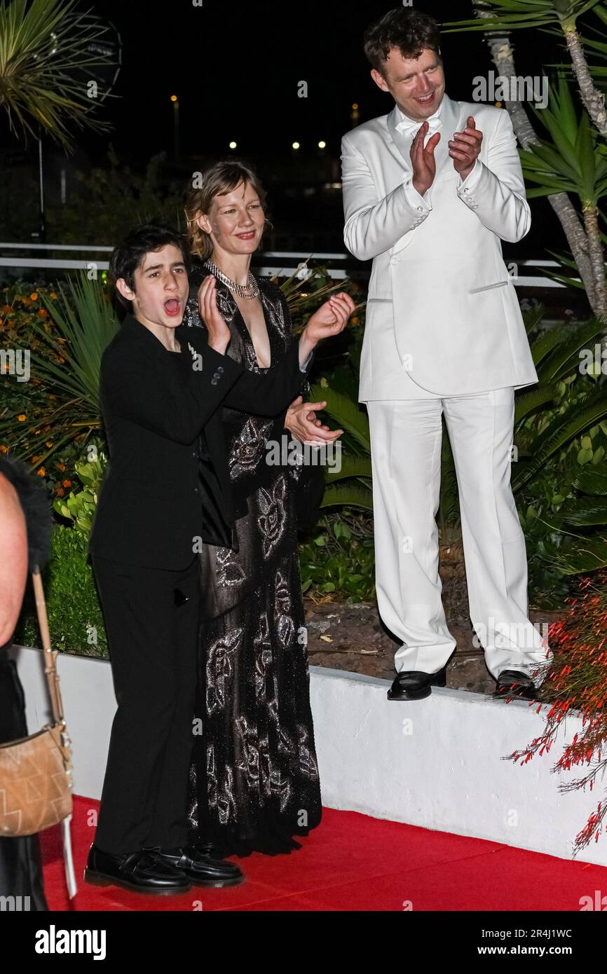 Cannes, France. 27th May 2023. Milo Machado Graner, Sandra Huller ...