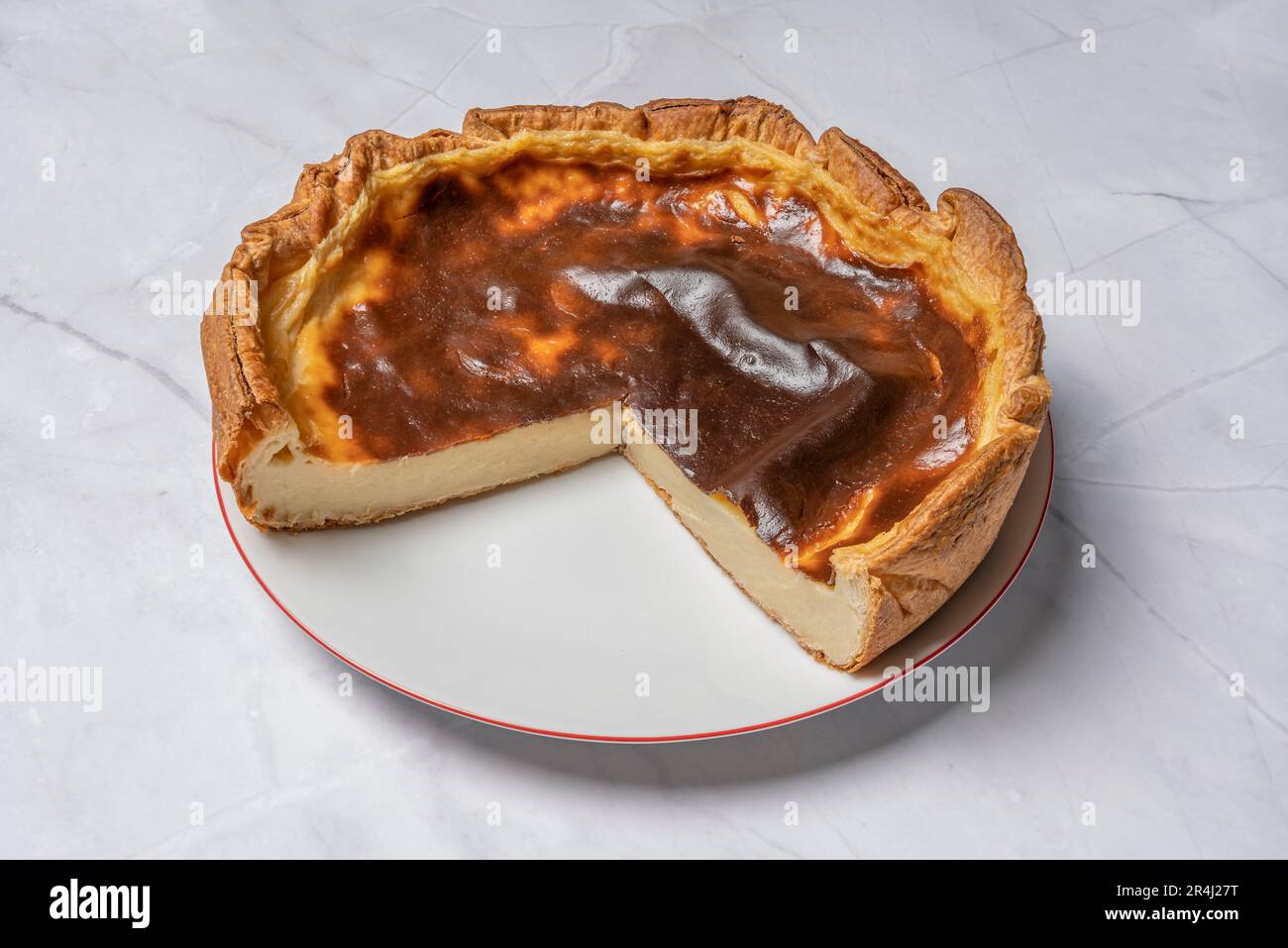 Presentation of a homemade flan cake Stock Photo - Alamy