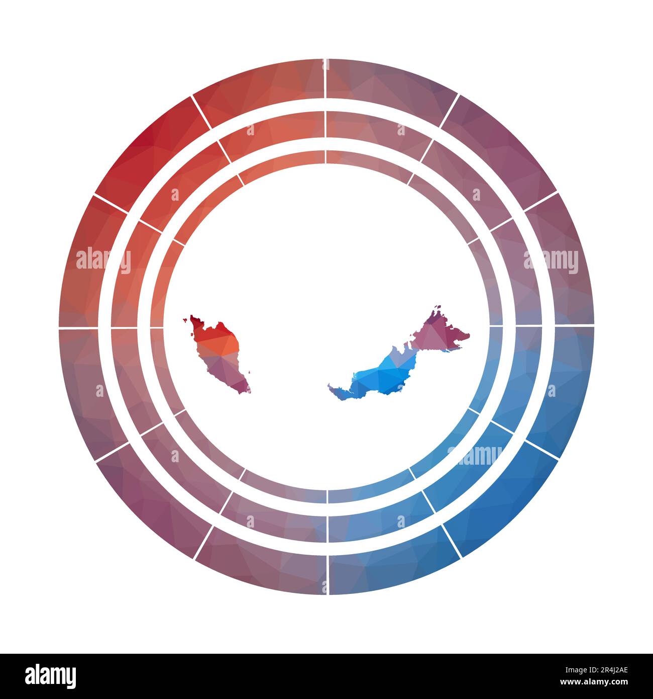 Malaysia badge. Bright gradient logo of country in low poly style Stock ...