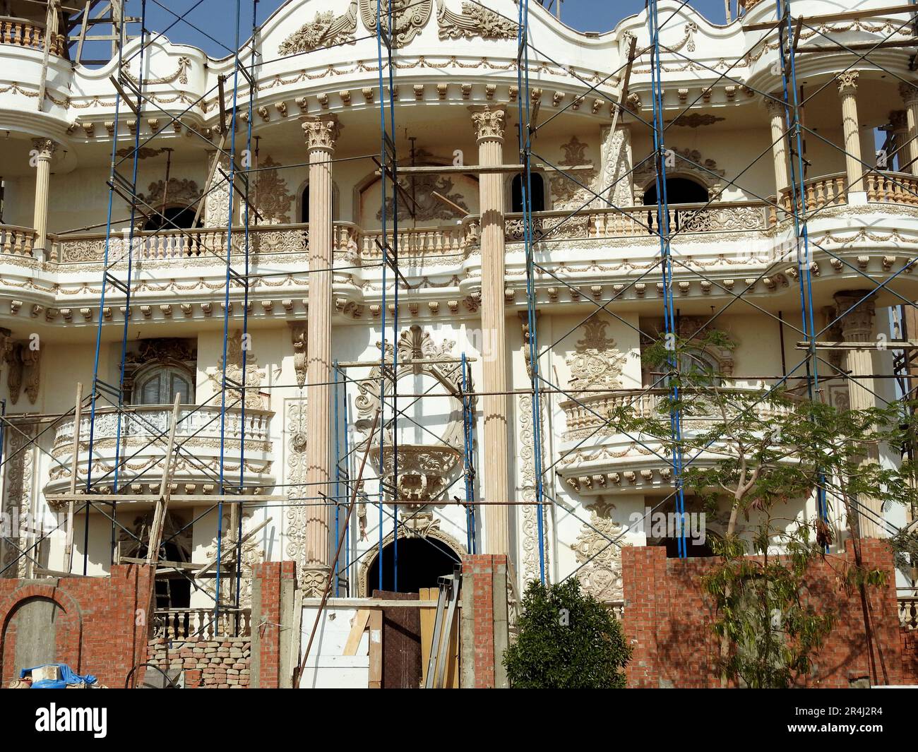 Cairo, Egypt, May 10 2023: A new residential building villa under ...