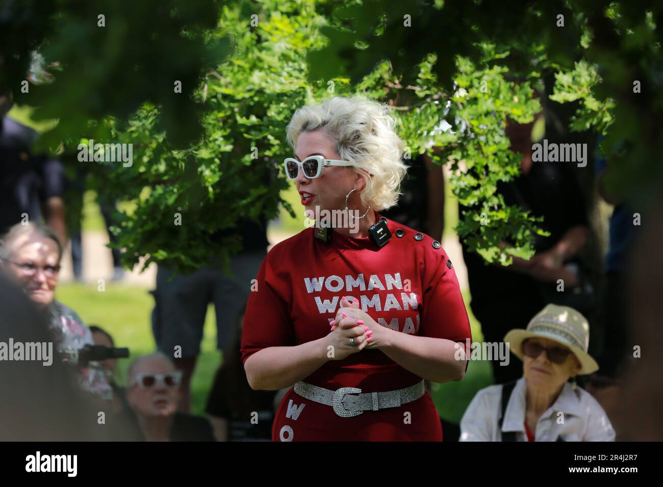 London, UK. 28 May 2023. Kellie-Jay Keen-Minshull, also known as Posie ...