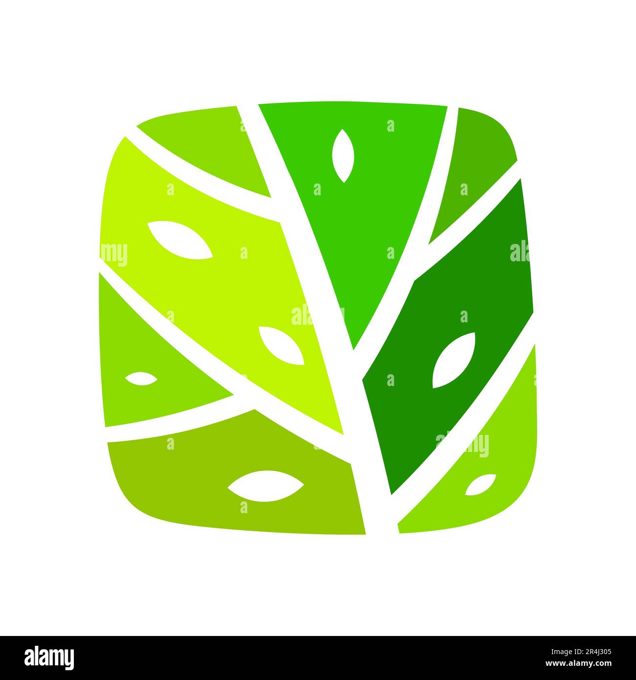 Stylized tree with leaves. Illustration or concept for emblem and ...