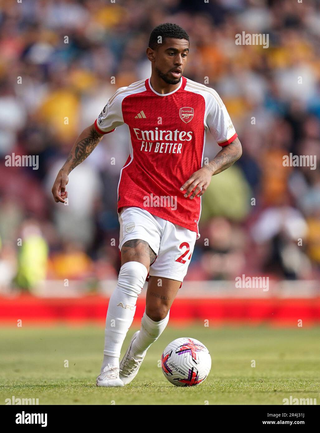Arsenal's Reiss Nelson during the Premier League match at the Emirates ...