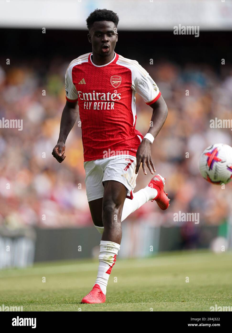Arsenal's Bukayo Saka during the Premier League match at the Emirates ...