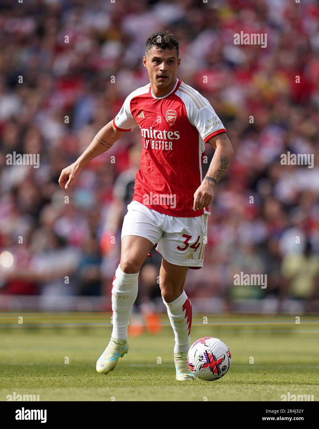 Arsenal's Granit Xhaka during the Premier League match at the Emirates ...
