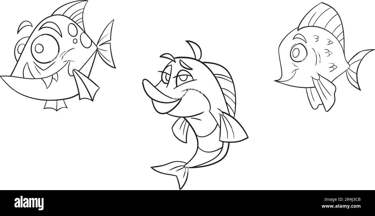 Sea animals group coloring page. Ocean fish, octopus, dolphin, shark ...