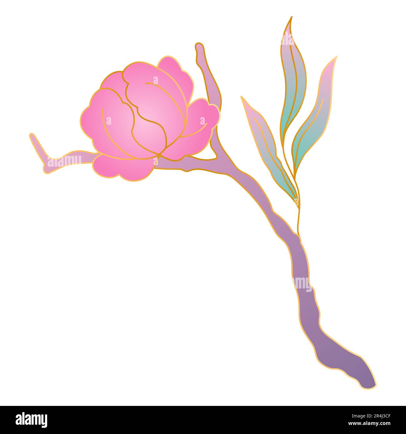 Sakura branch in oriental style. Chinese and japanese traditional ...