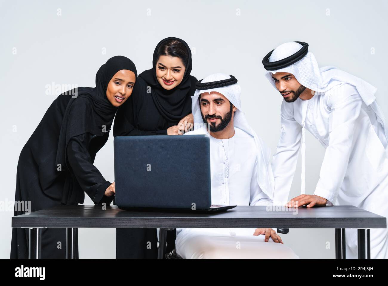Group of arab business people working together in the office ...