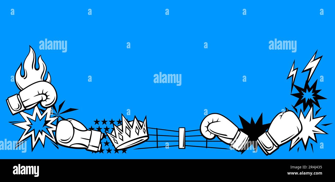 Background with boxing items. Box club illustration. Sport image in ...