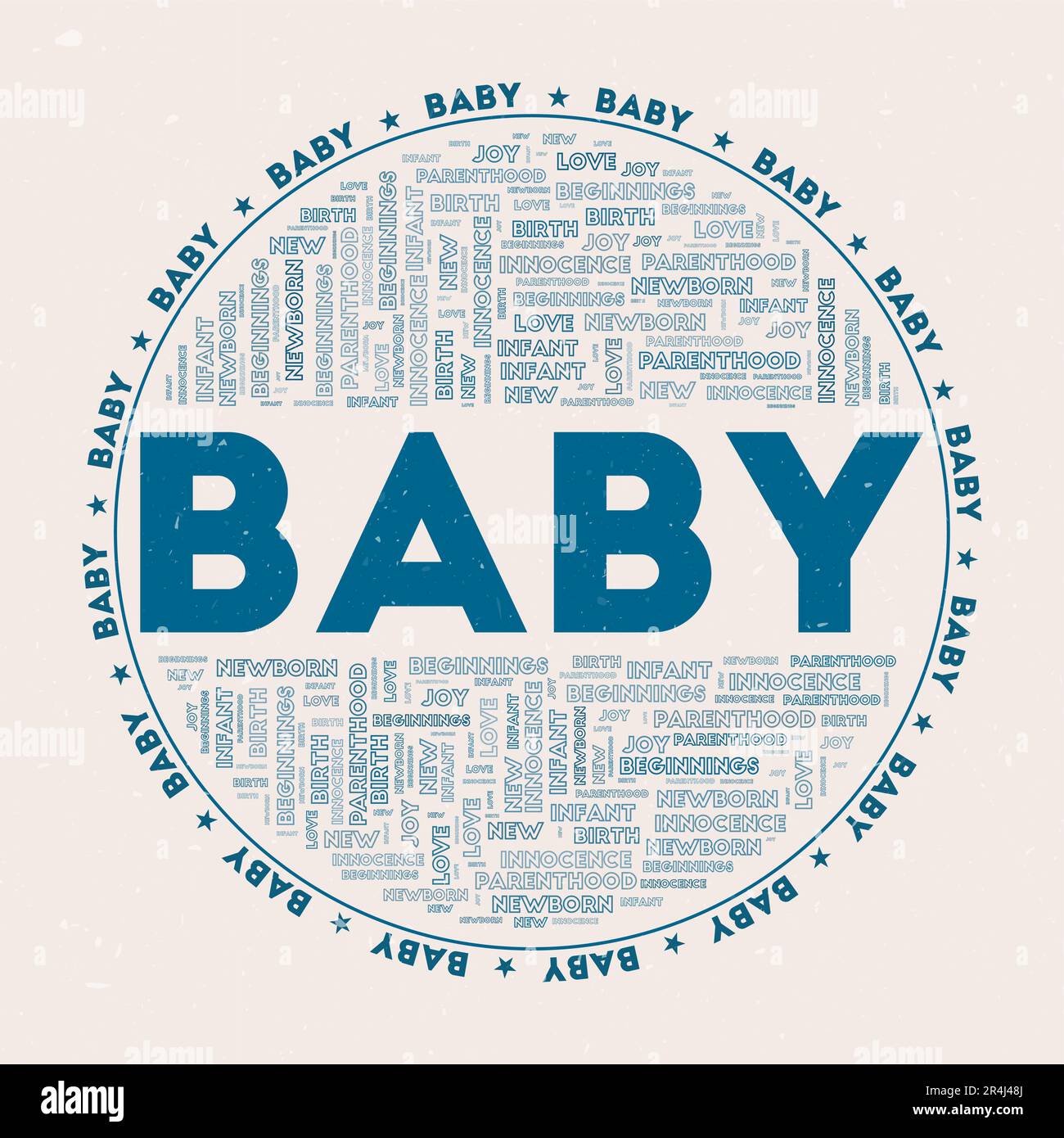 Baby - round badge. Text baby with keywords word clouds and circular ...