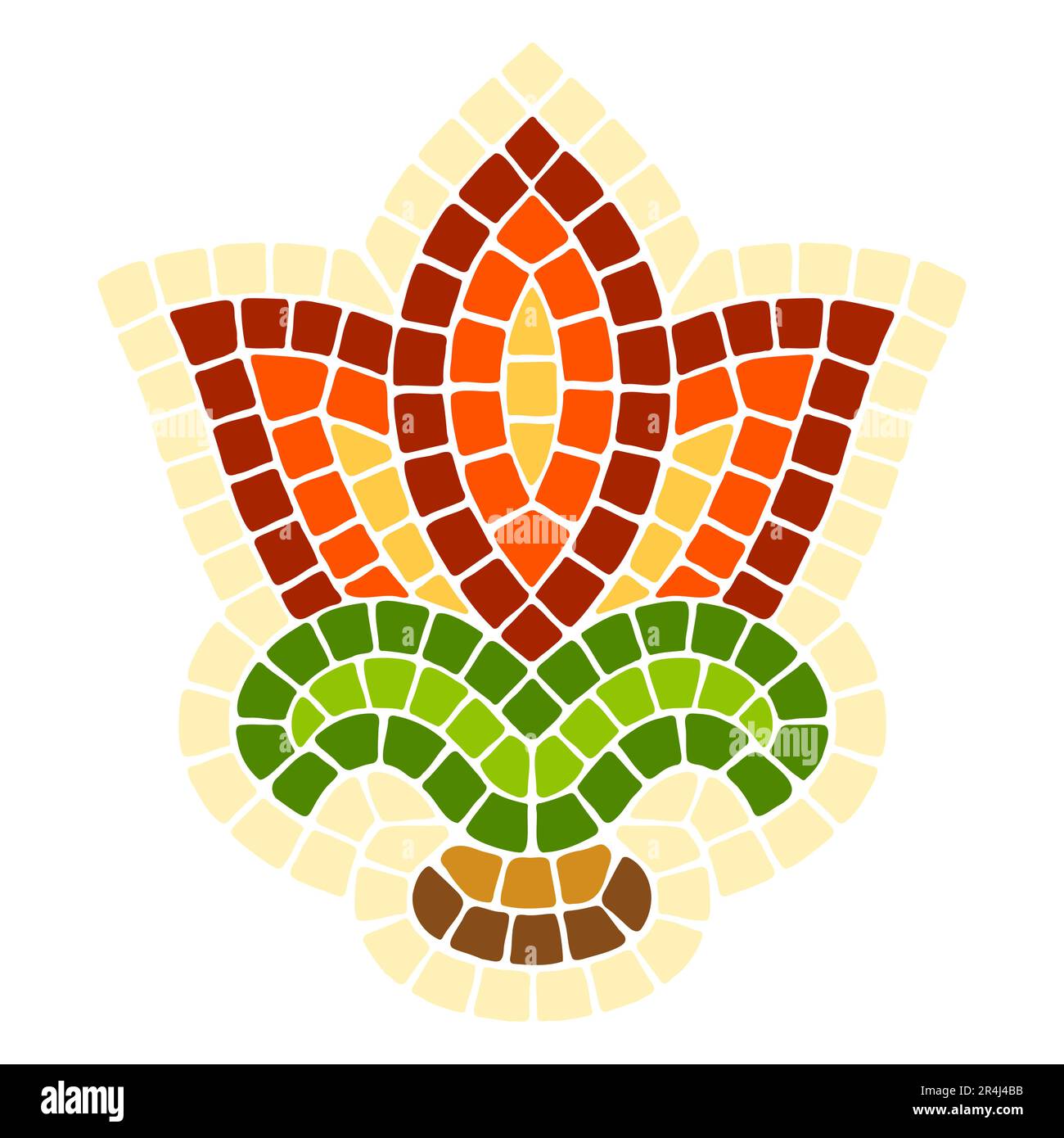 Abstract mosaic flower. Decorative antique stone illustration Stock ...