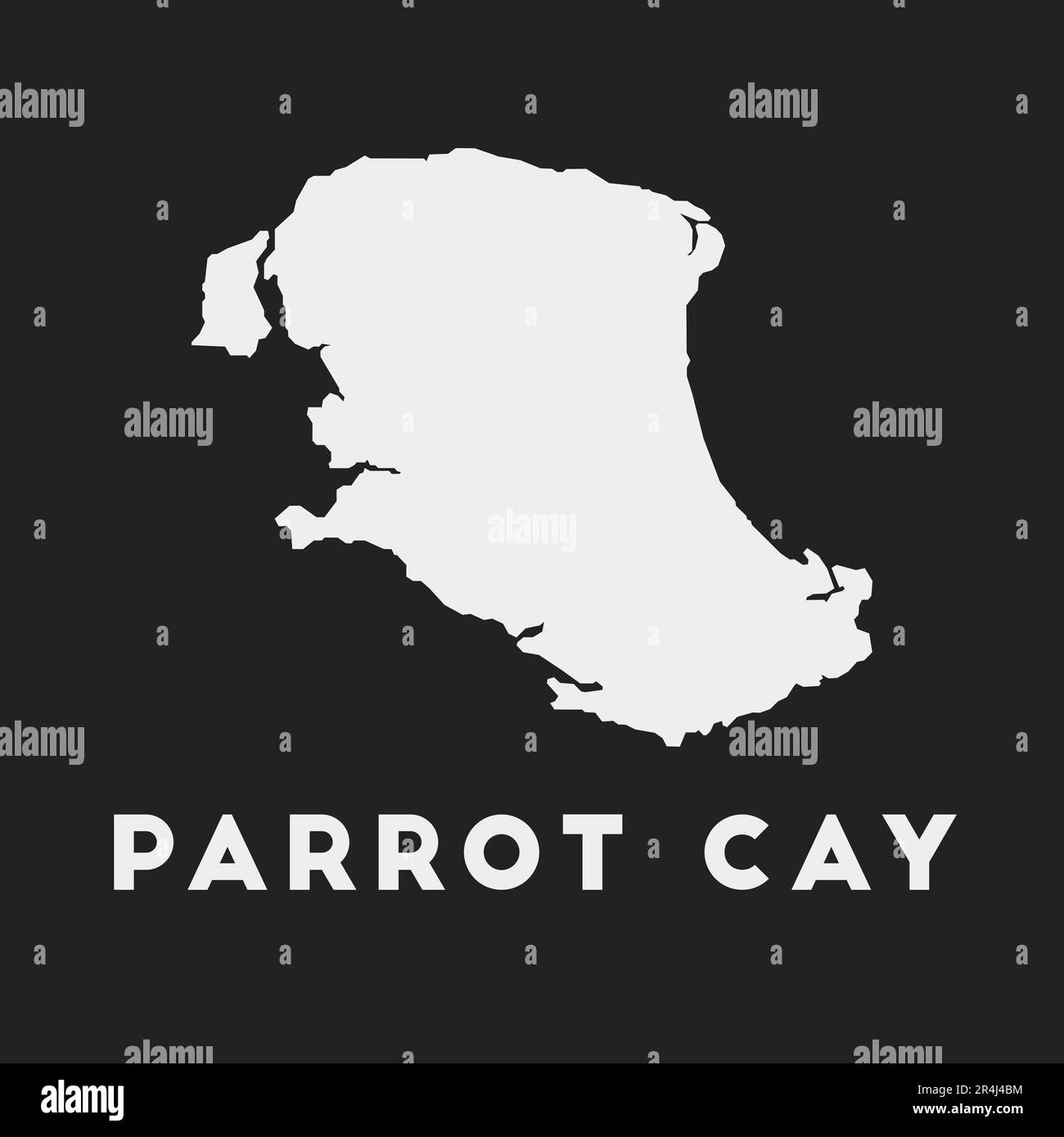 Parrot Cay icon. Island map on dark background. Stylish Parrot Cay map ...