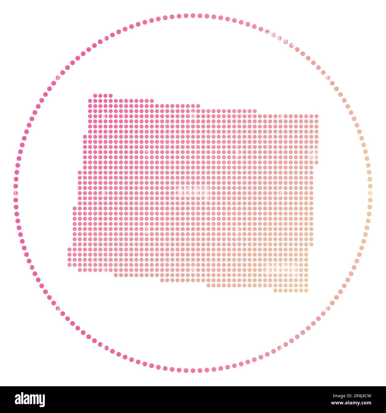 Colorado digital badge. Dotted style map of Colorado in circle. Tech ...