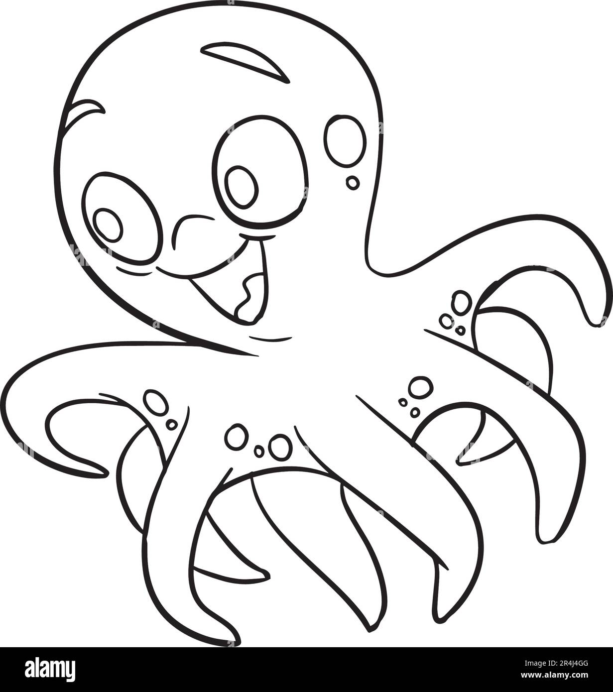Sea animals group coloring page. Ocean fish, octopus, dolphin, shark ...