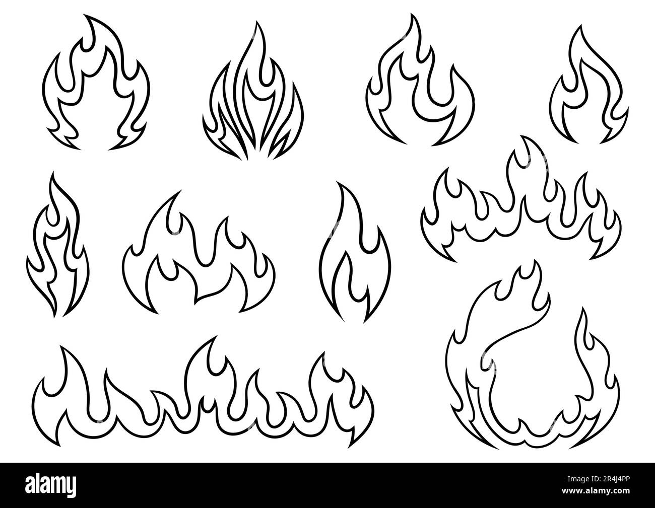 Set of stylized fire. Decorative element for design Stock Vector Image ...