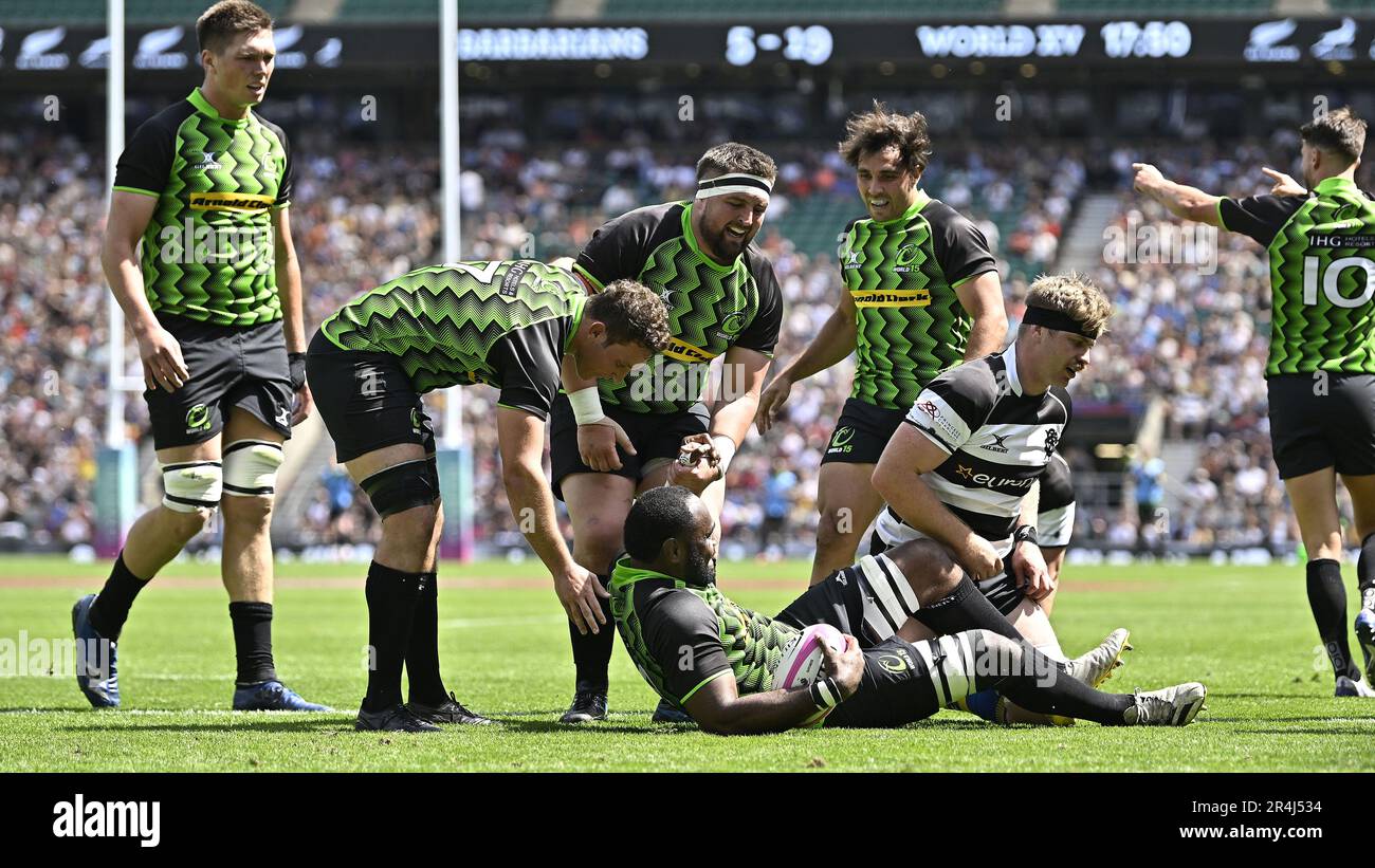 Twickenham, United Kingdom. 28th May, 2023. Barbarians Vs World XV ...