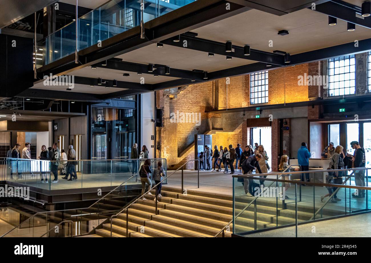 People at the South entrance atrium at the newly refurbished Battersea ...