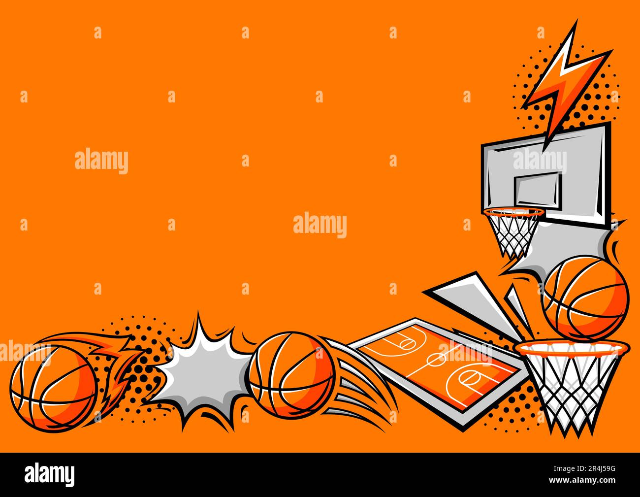 Background with basketball items. Sport club illustration Stock Vector ...