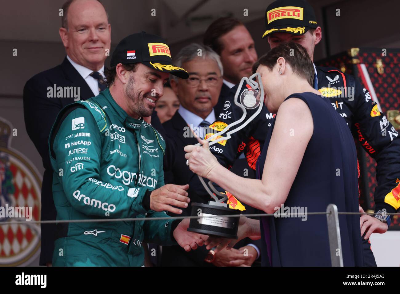 Fernando Alonso (ESP) Aston Martin F1 Team celebrates his second ...