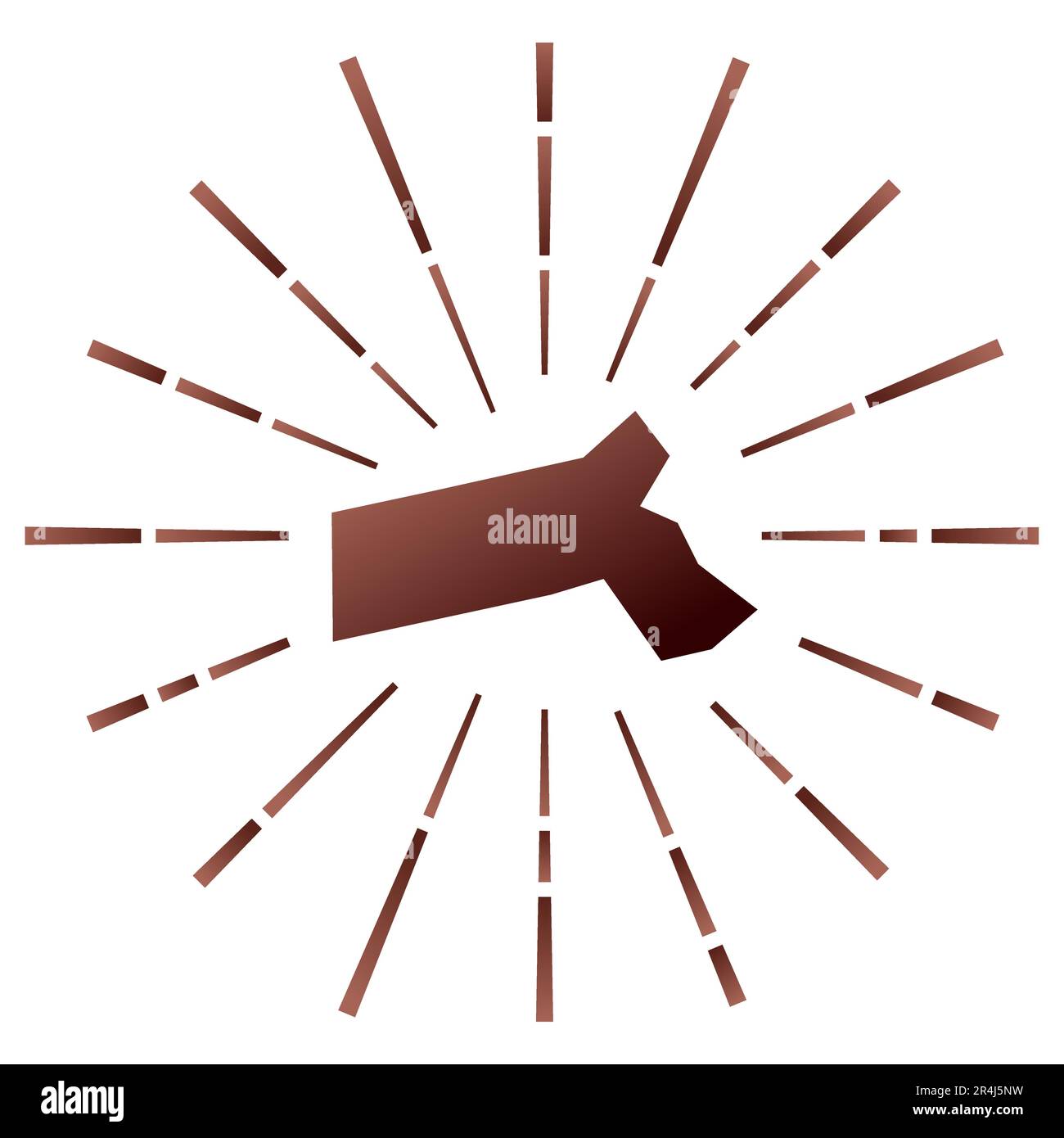 Massachusetts gradient sunburst. Map of the US state with colorful star ...