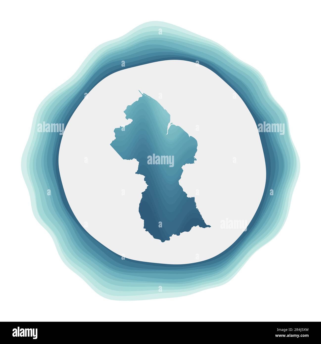 Guyana logo. Badge of the country. Layered circular sign around Guyana ...