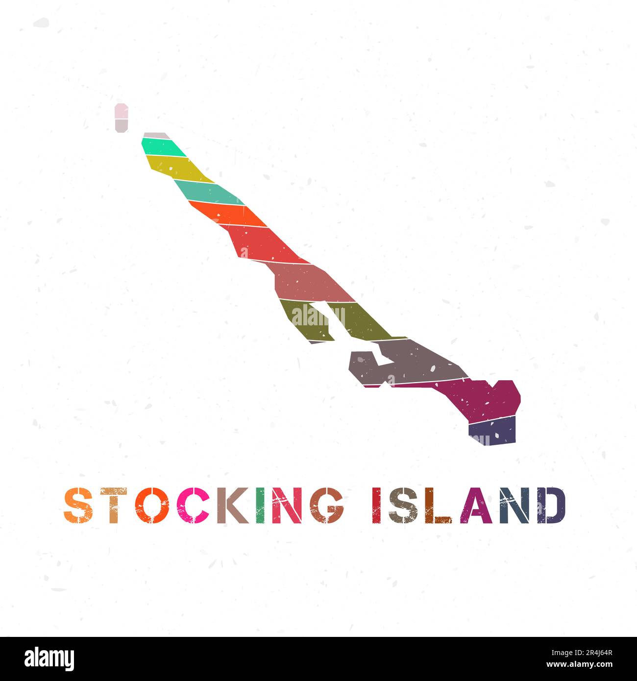 Stocking Island map design. Shape of the island with beautiful ...
