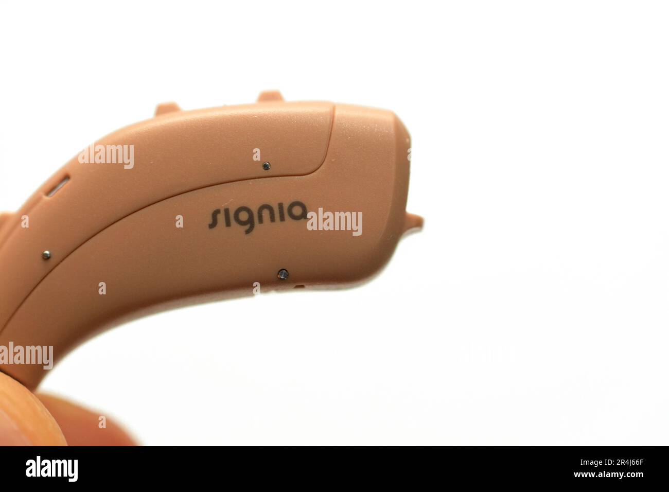 Cairo, Egypt, May 15 2023: Signia hearing aid siemens for seniors ...