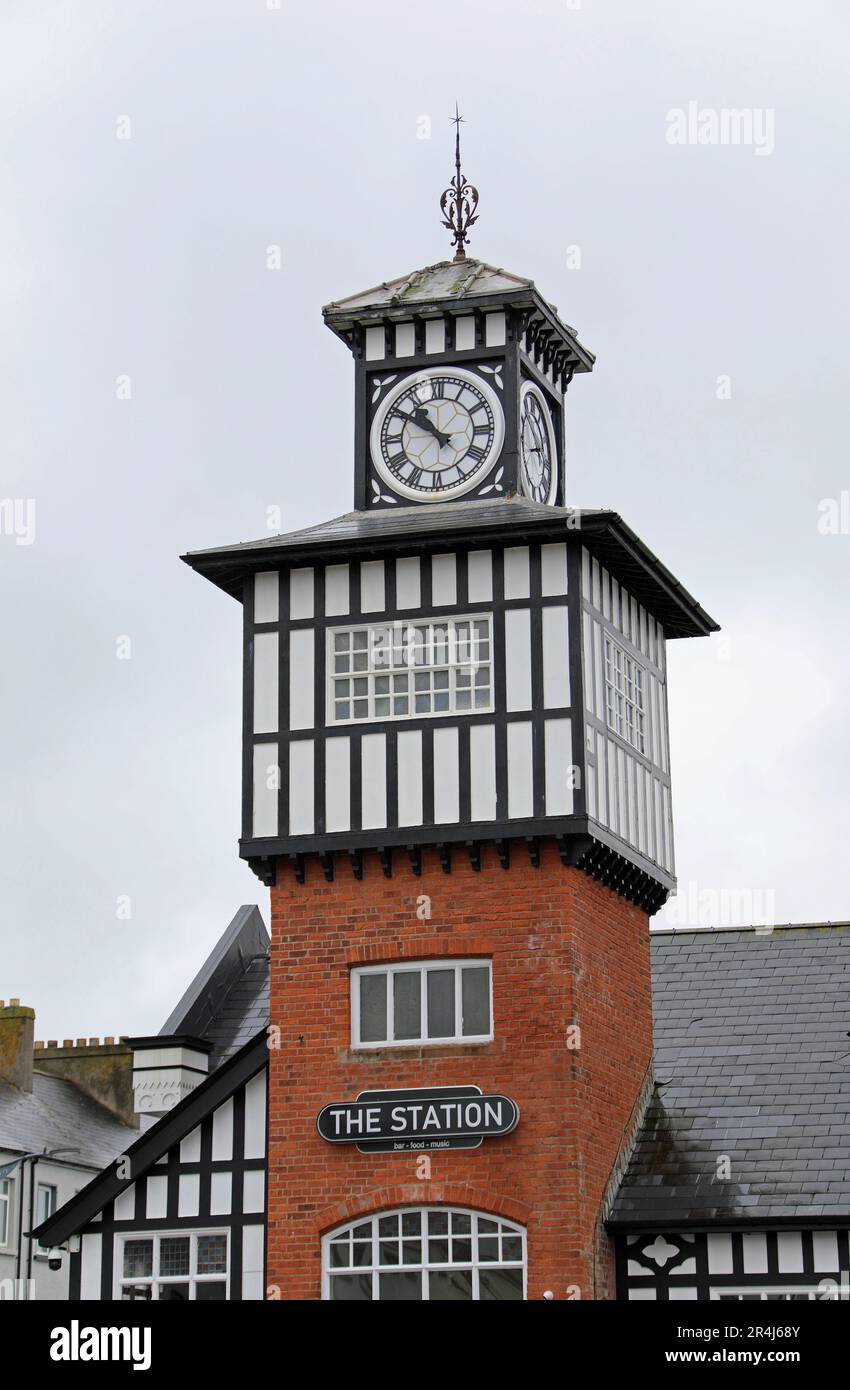 Railway Station clock tower at Portrush in County Antrim Stock Photo - Alamy