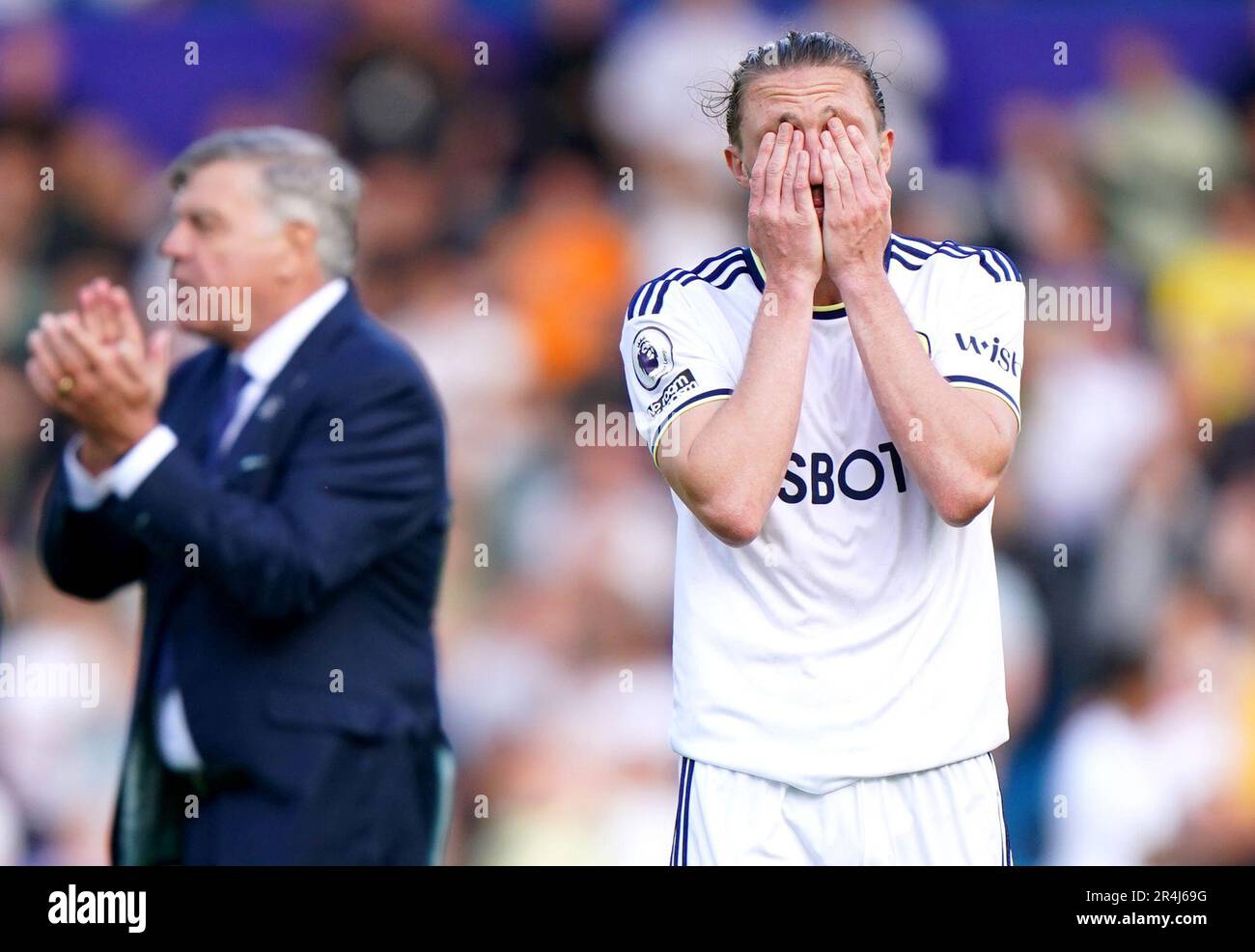 Leeds United's Luke Ayling appears dejected after being relegated to ...