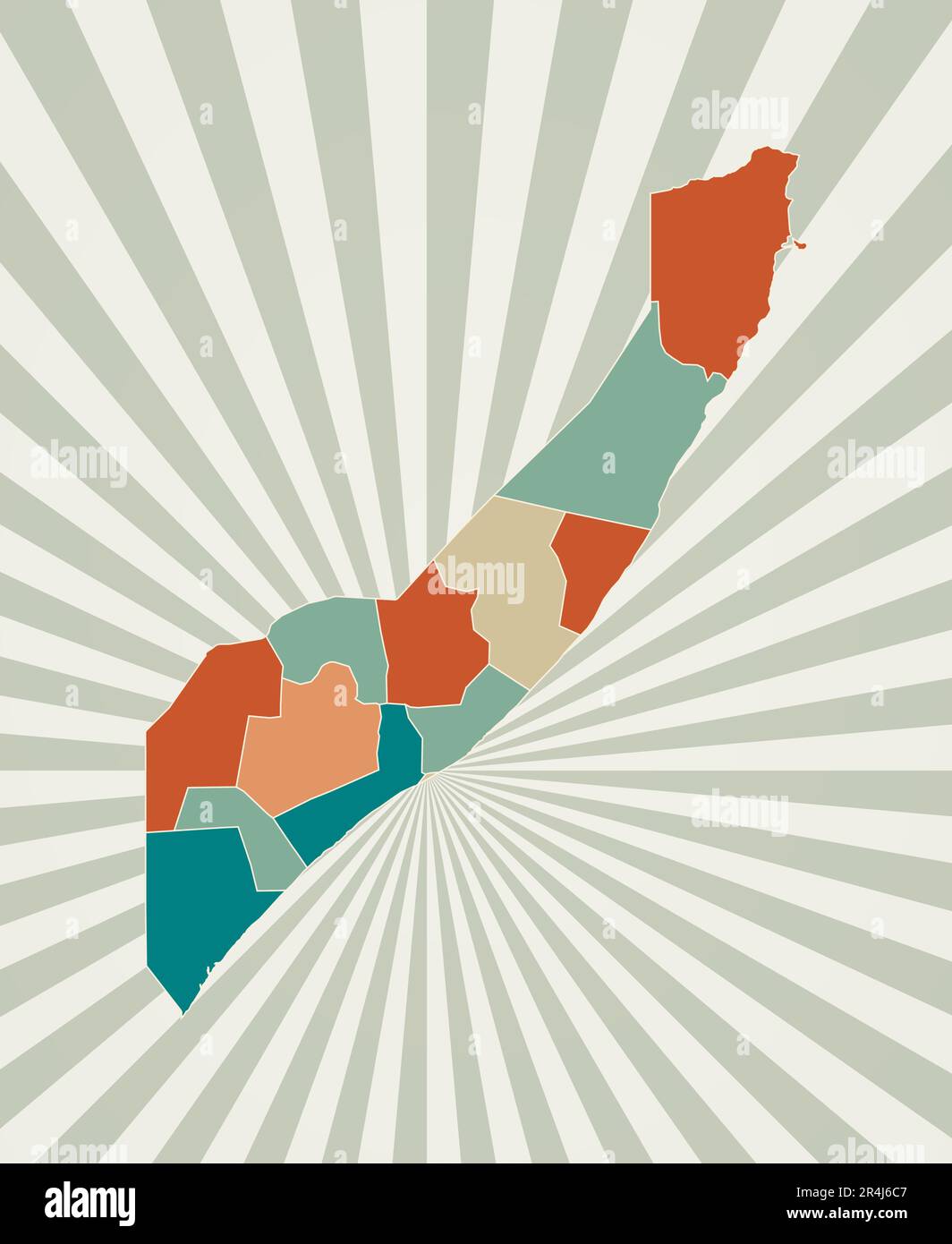 Somalia map. Poster with map of the country in retro color palette ...