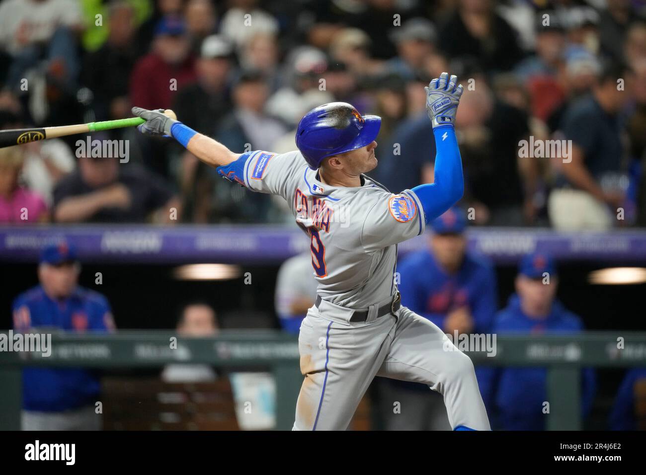 New York Mets left fielder Mark Canha (19) in the sixth inning of a ...