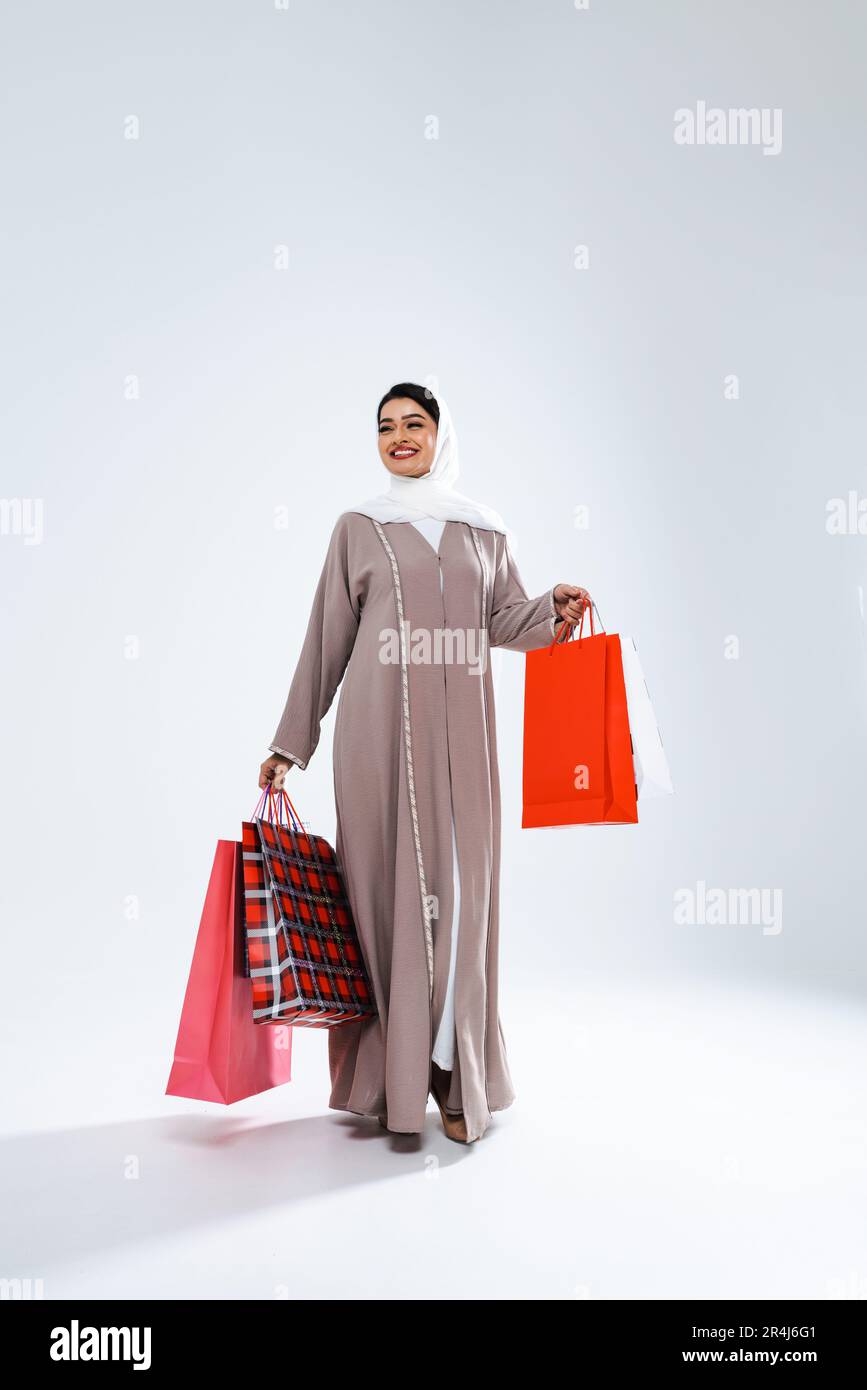 Beautiful Arab Middle Eastern Woman With Traditional Abaya Dress In