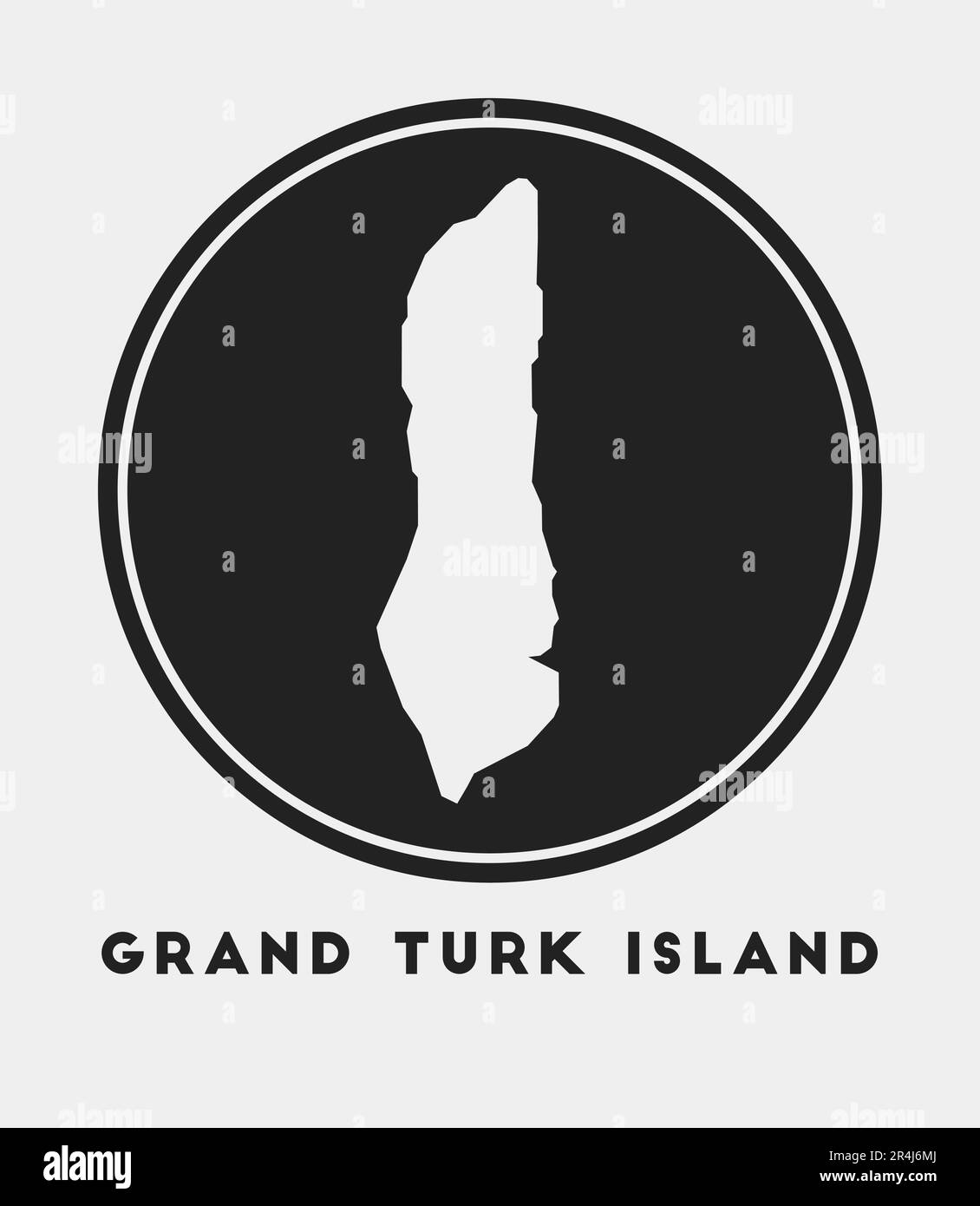 Grand Turk Island icon. Round logo with map and title. Stylish Grand ...